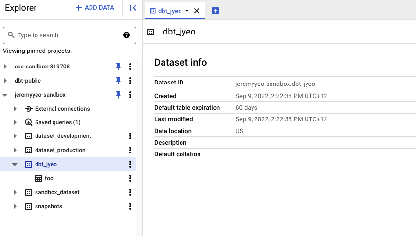 [CT-1143] Better messaging when a dataset already exist in the project but has a different ...