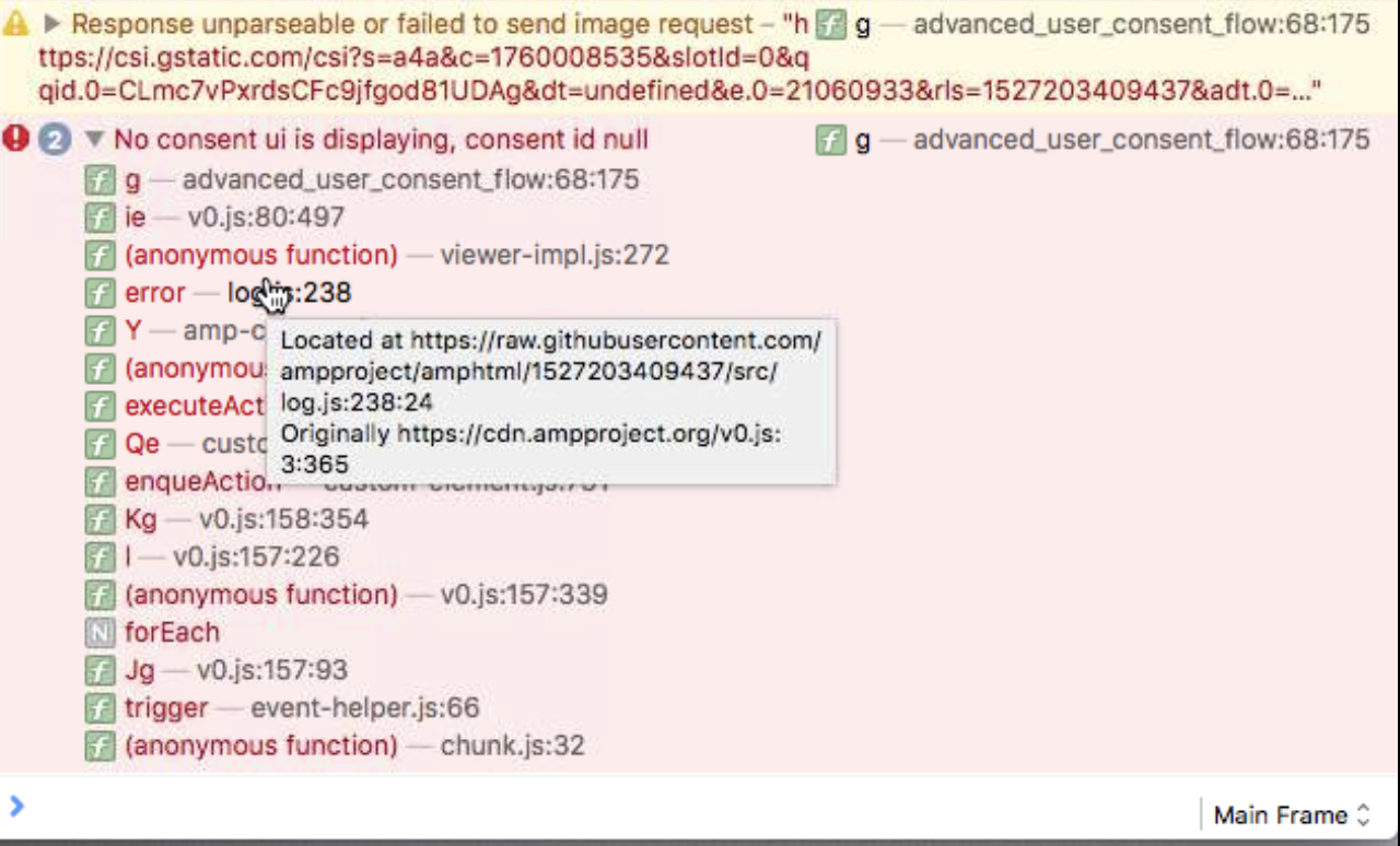 Amp-consent not working as expected in Safari iOS 10 · Issue #15636 · ampproject/amphtml · GitHub