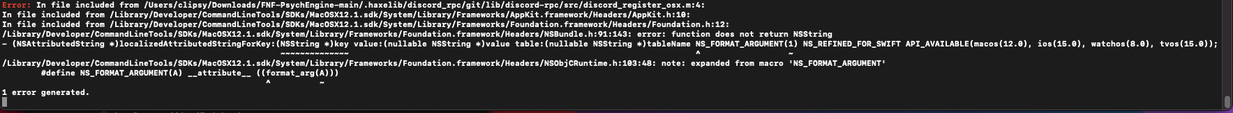 I'm trying to build for macOS and I'm pulling my hair out over this ...