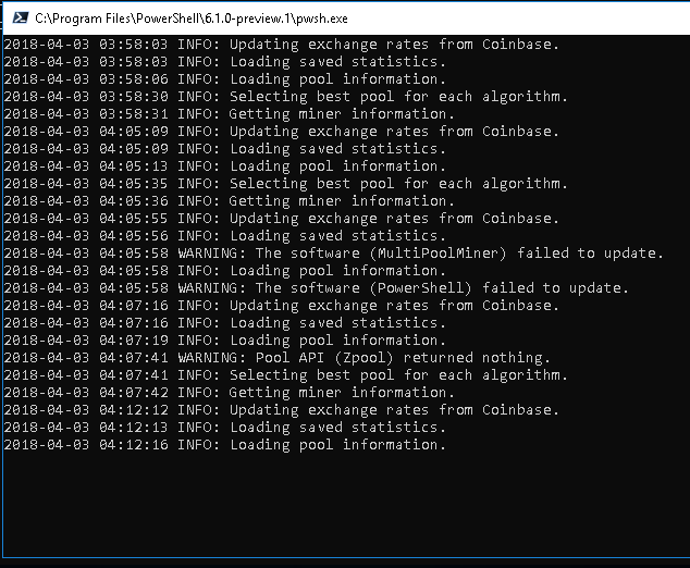 Powershell Core 6 Has Stopped Working · Issue #1544 · MultiPoolMiner/MultiPoolMiner · GitHub