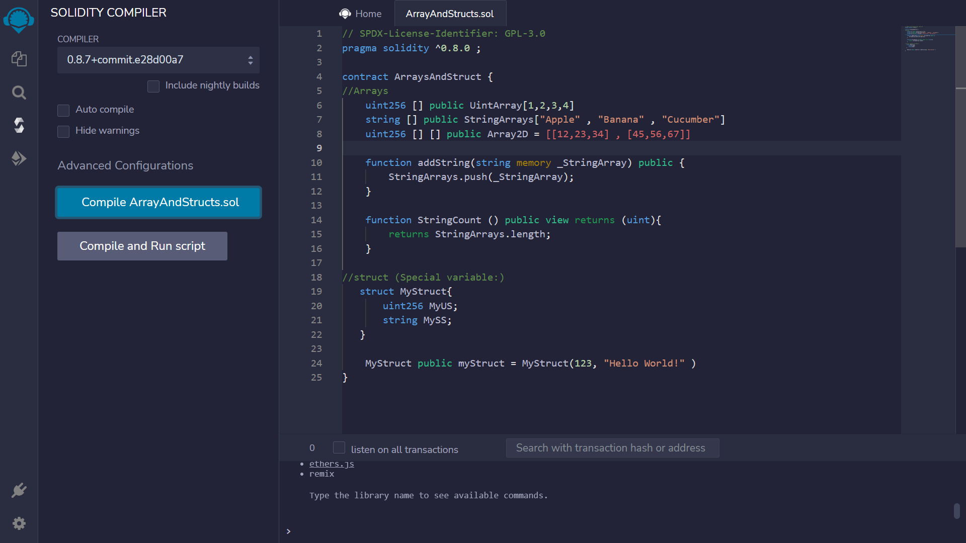 Remix Compile Problem · Smartcontractkit Full Blockchain Solidity Course Js · Discussion 3610
