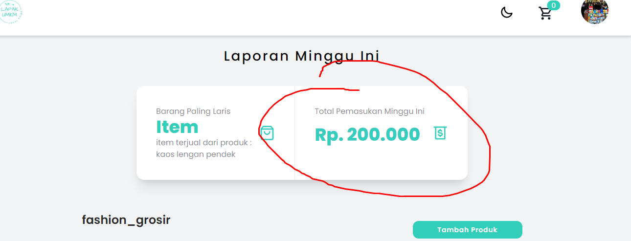 Verify value total pemasukan minggu ini · Issue #93 · ALTA-LapakUMKM-Group-2/LapakUMKM-FE · GitHub