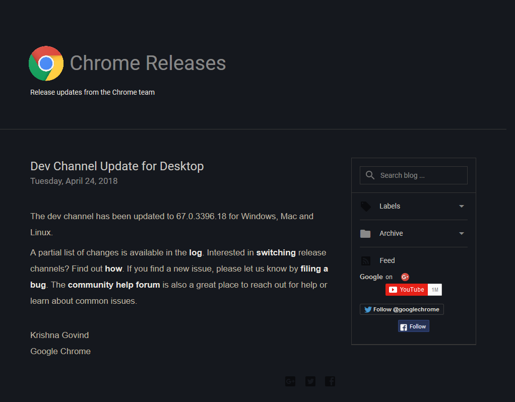[Dynamic] various styling issues on Google Chrome Releases blog · Issue #413 · darkreader ...