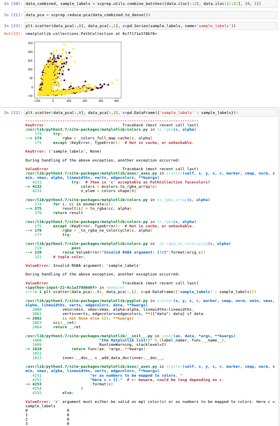 scprep.utils.combine_batches should return sample labels as a dataframe with same index as data ...