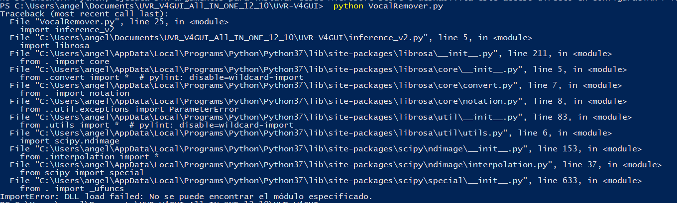 I can't open UVR after using a restore point that uninstalled Python · Issue #72 · Anjok07 ...