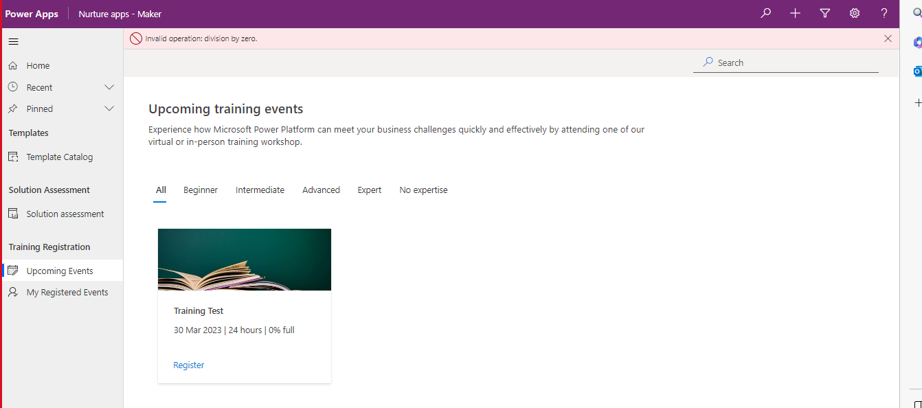 [CoE Starter Kit - BUG] Nurture apps- Maker: Invalid operation: division by zero when browse to ...
