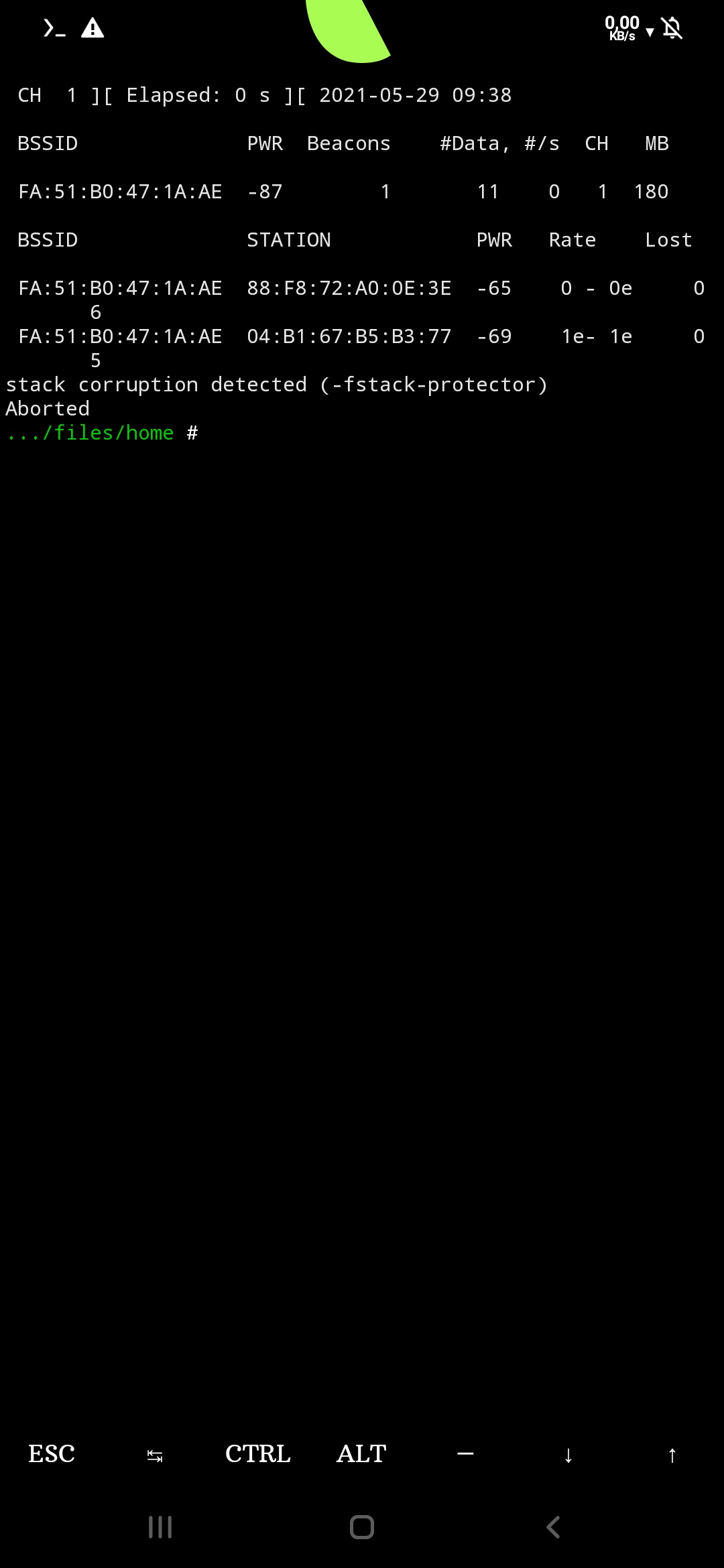 Airodump-ng stack corruption detected on smartphone · Issue #2240 · aircrack-ng/aircrack-ng · GitHub