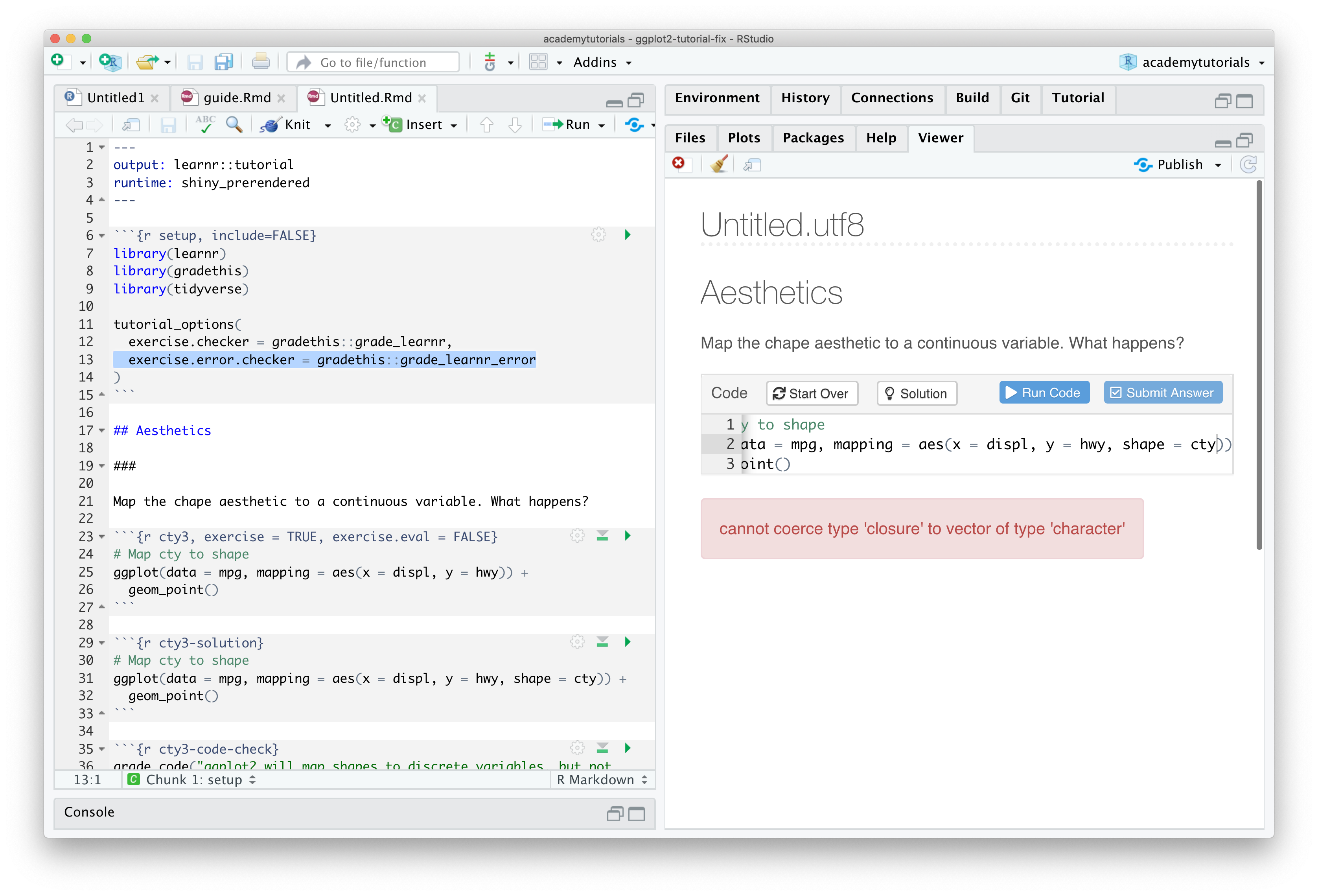 grade_learnr_error should pass through error messages on Run · Issue #140 · rstudio/gradethis ...