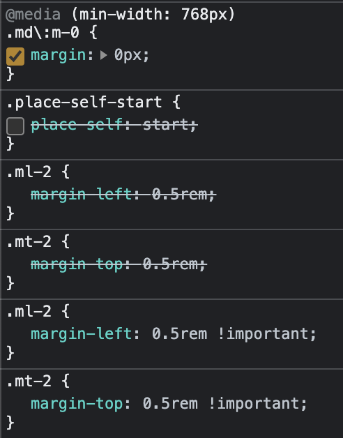 Media query styles not being applied.. !important classes are taking priority. · tailwindlabs ...