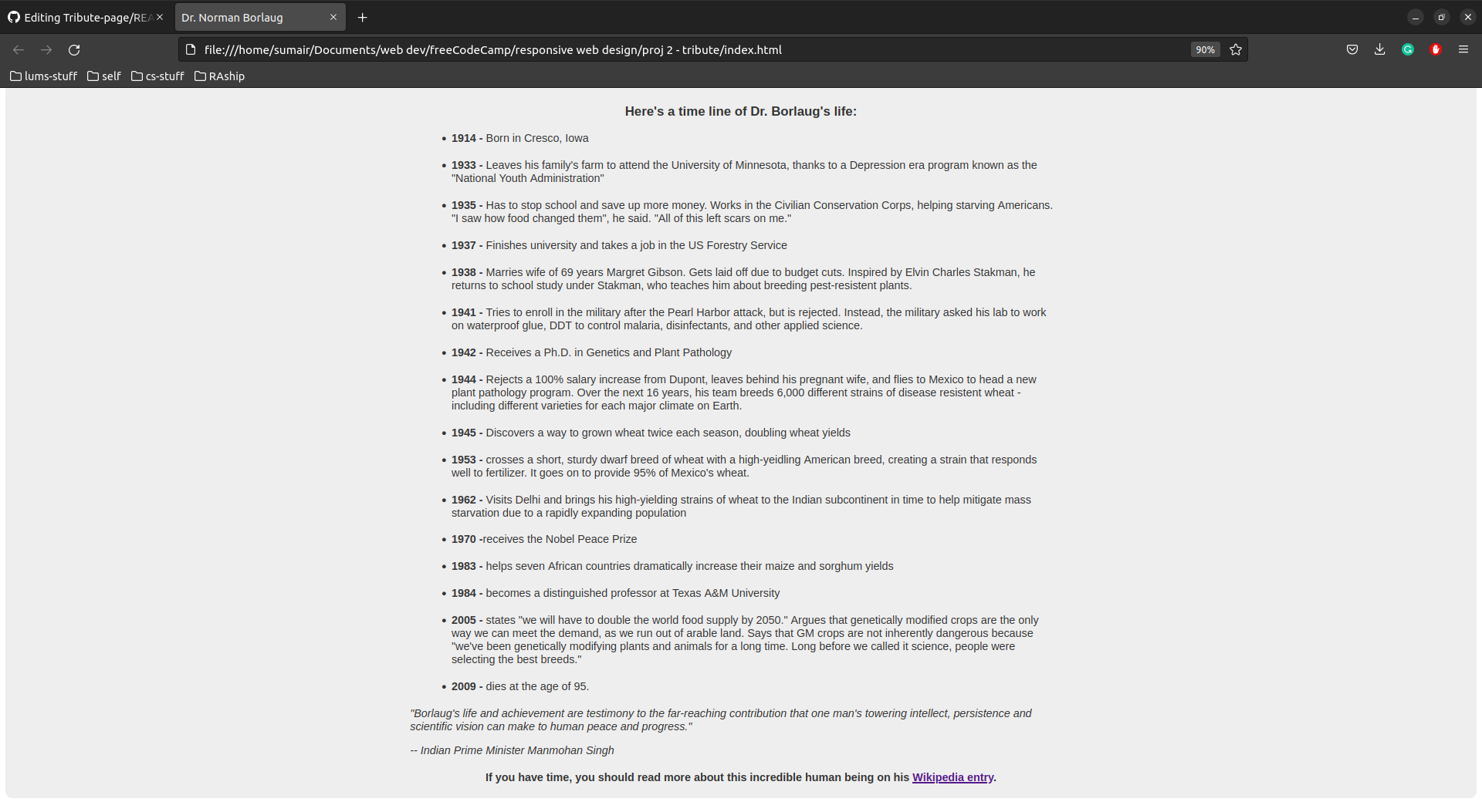 GitHub - sumairijazhashmi/Tribute-page
