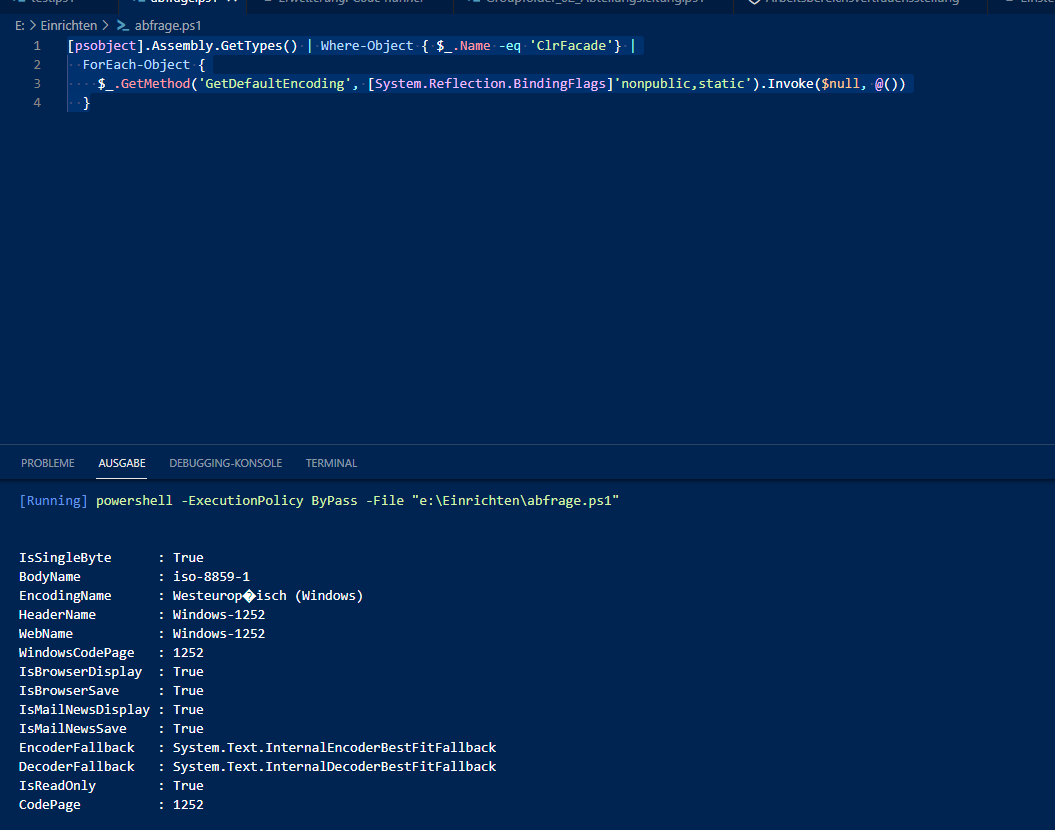 Issue ÄÜÖ Output View With Code Runner Extension And Utf8 Bom Ps1 File