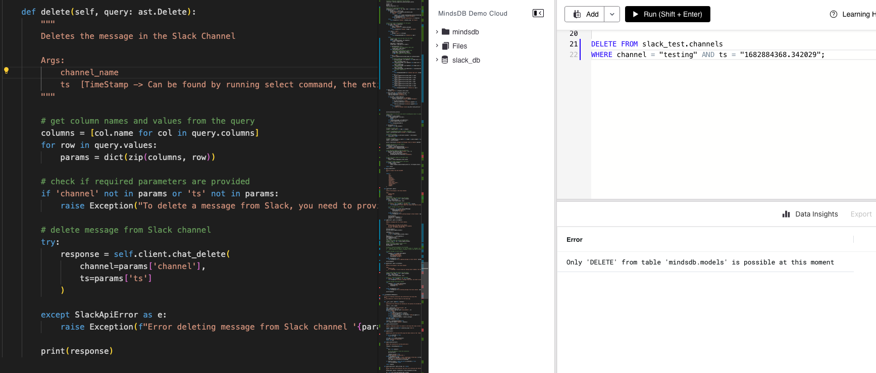 [bug] Delete From Table Is Not Passed To Data Handler By Executor · Issue 6044 · Mindsdb