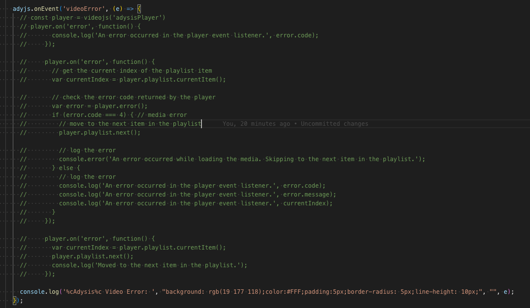 [Video Module] `videoError` does not trigger for videojs when using videojs-contrib-ads · Issue ...
