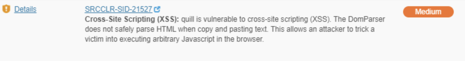 Quill being flagged by veracode... · Issue #3182 · slab/quill · GitHub