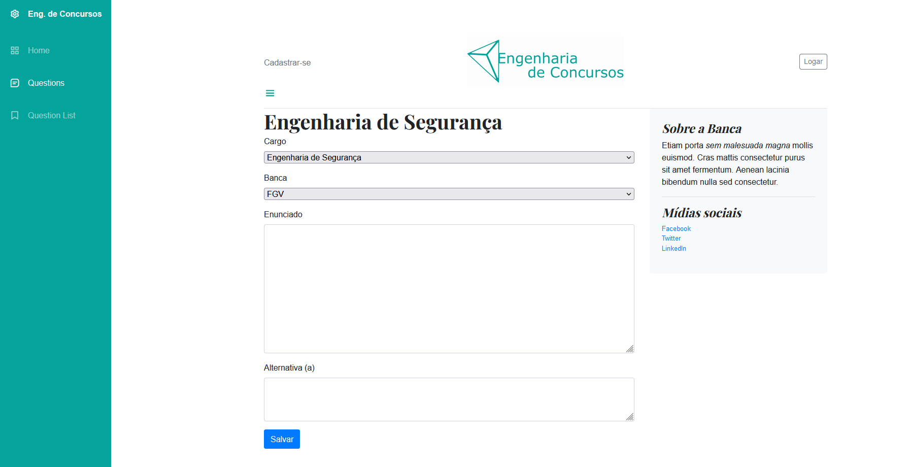 GitHub - engRenanTorres/simuladorConcursosMVC: Webapp de simulador de concursos de engenharia
