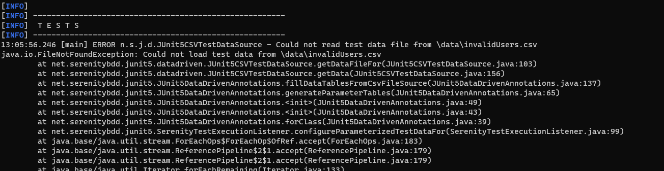 With Extendwithserenityjunit5extensionclass And Csvfilesource Produce Exception