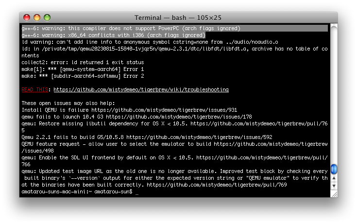Install QEMU is failure · Issue #931 · mistydemeo/tigerbrew · GitHub