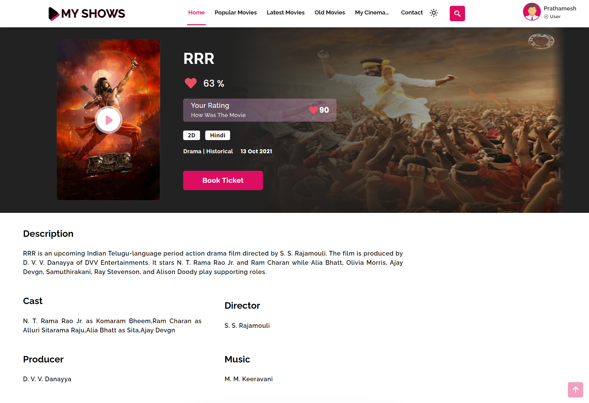 GitHub - pc7122/MyShows: Online Multiplex Ticket Booking Website