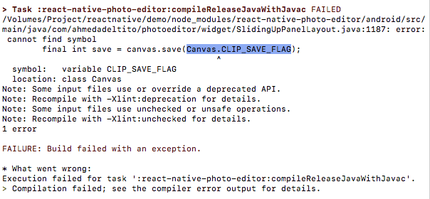 Canvas.CLIP_SAVE_FLAG Error · Issue #44 · prscX/react-native-photo-editor · GitHub