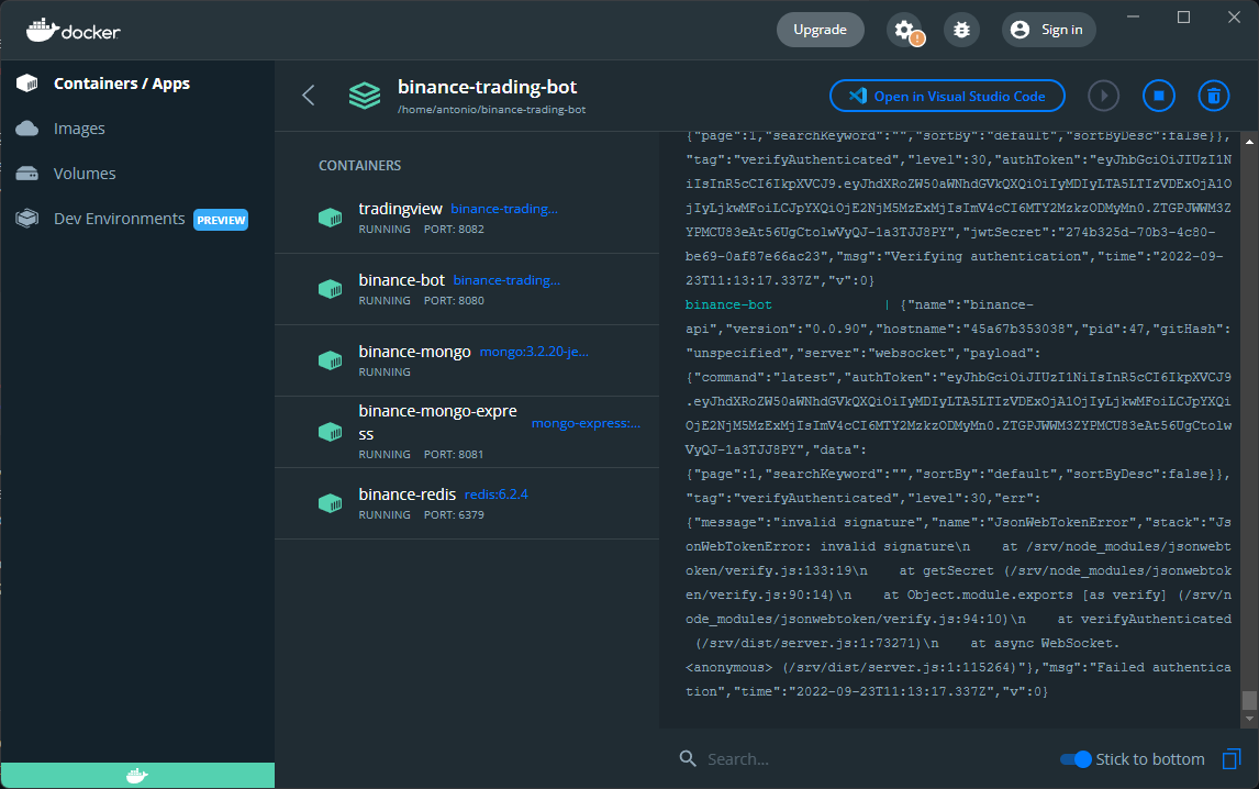 Frontent does not open · Issue #508 · chrisleekr/binance-trading-bot · GitHub