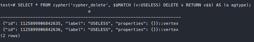 Deleting a single or all vertices with the DELETE clause · Issue #387 · apache/age · GitHub