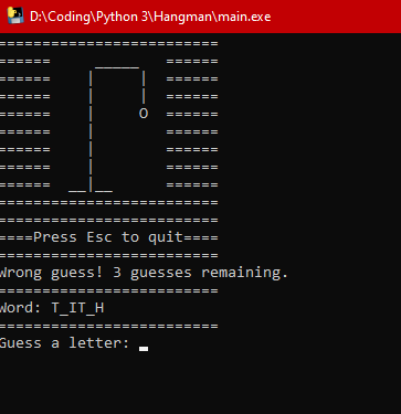 GitHub - alberterc/terminal-hangman-python: Simple hangman game played ...