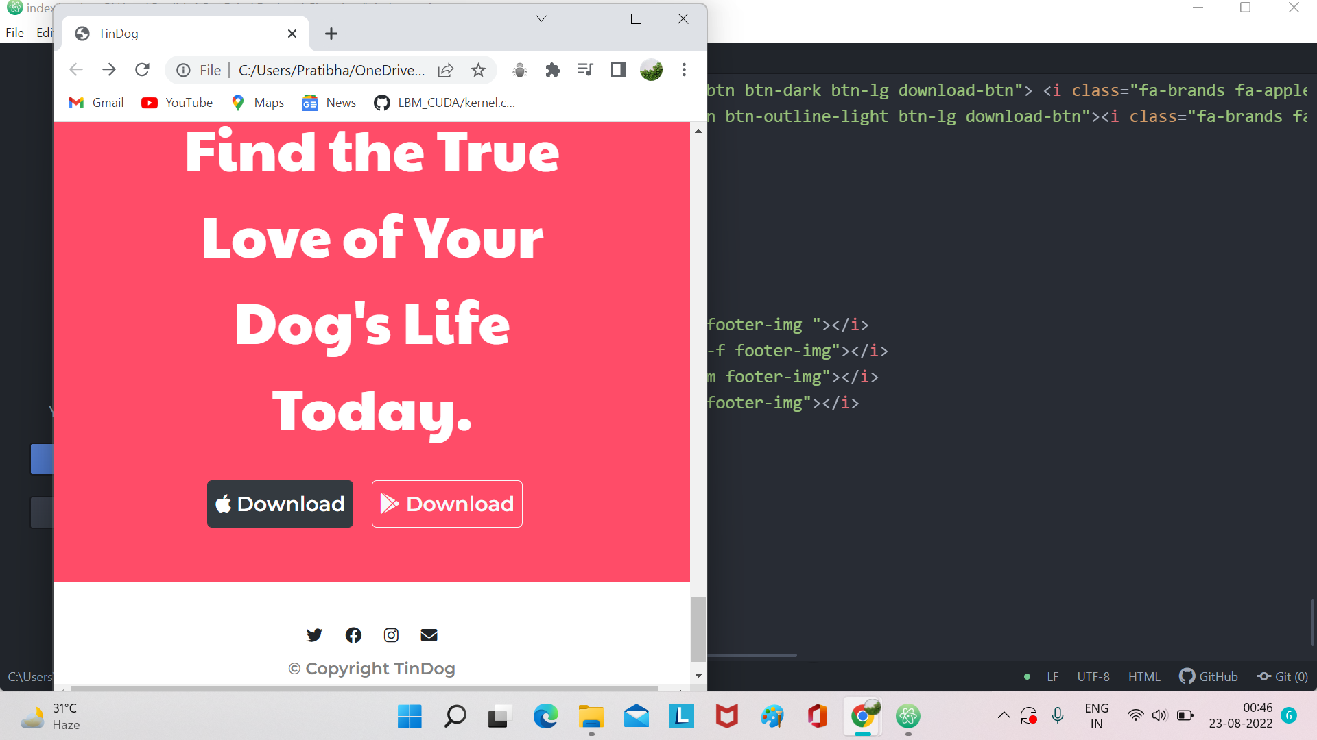 GitHub - pratibha2001/tindog: Made a dating website for dogs using Bootstrap