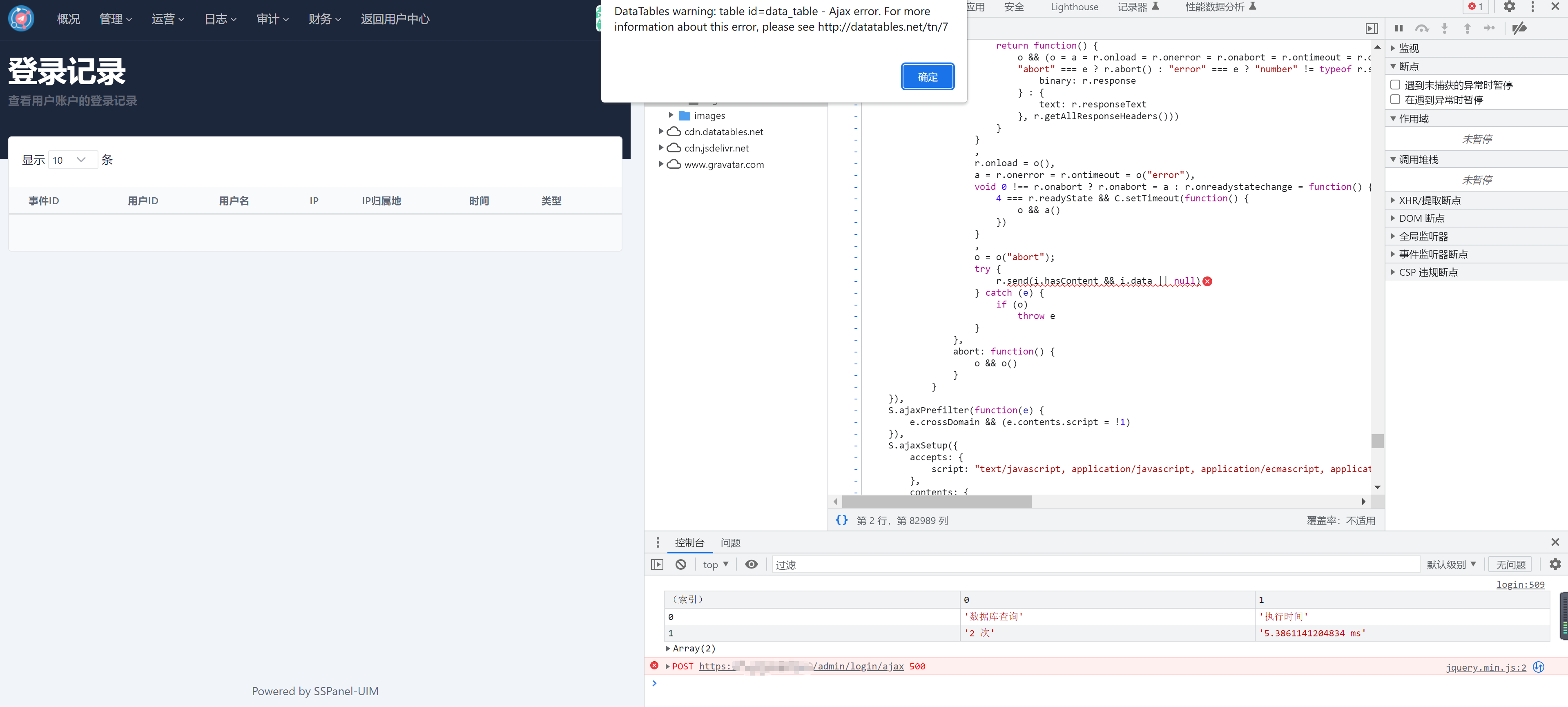 [BUG] 后台查看登录记录的问题 · Issue #1941 · Anankke/SSPanel-Uim · GitHub