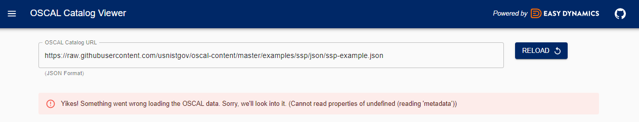 Viewer Crashes On Load Of Wrong Oscal Doc Type · Issue 240 · Easydynamicsoscal React Library 