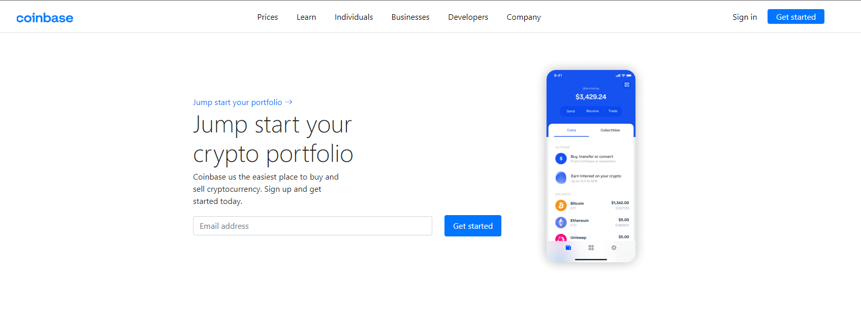 GitHub - LemonMantis5571/Coinbase-clone: Coinbase Landpage clone with HTML/CSS