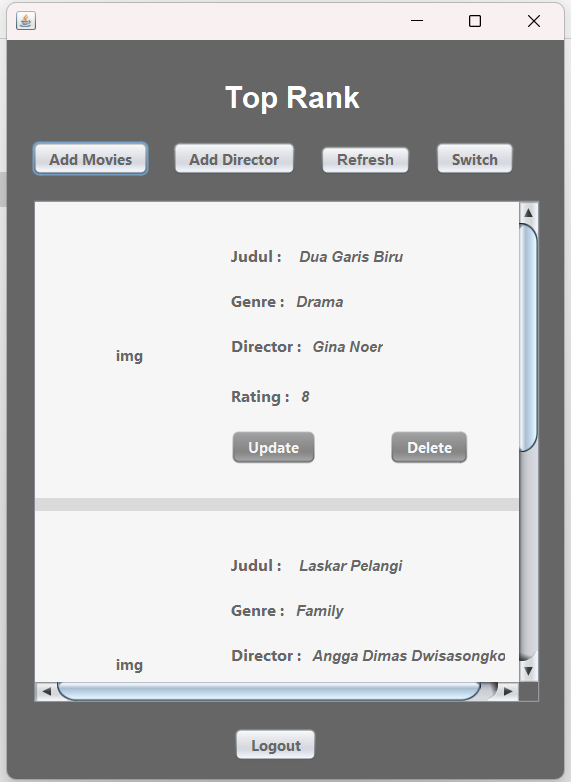 GitHub - cantikaputria/TP2DPBO2023: Explore the world of cinema with our Movie List app - a Java ...