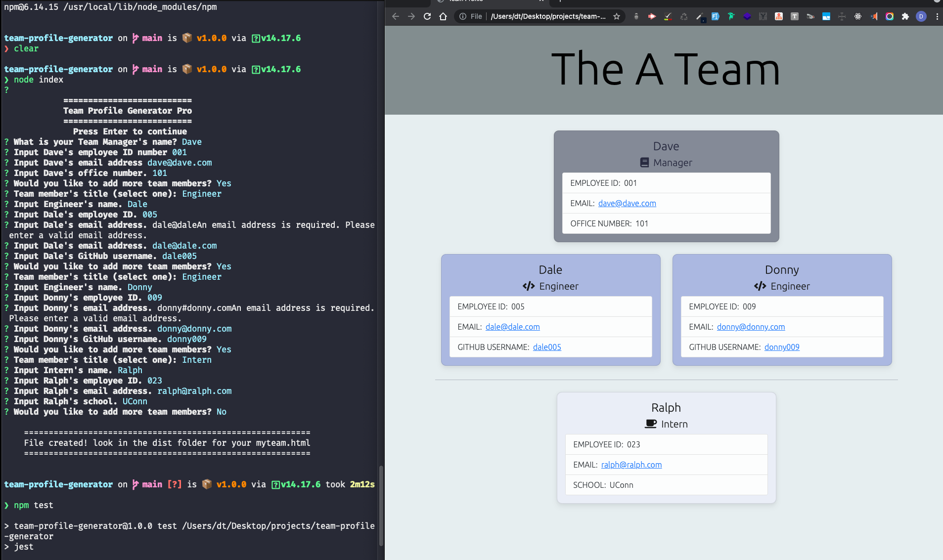 GitHub - DaveToth77/Team-profile-generator: A command-line application ...