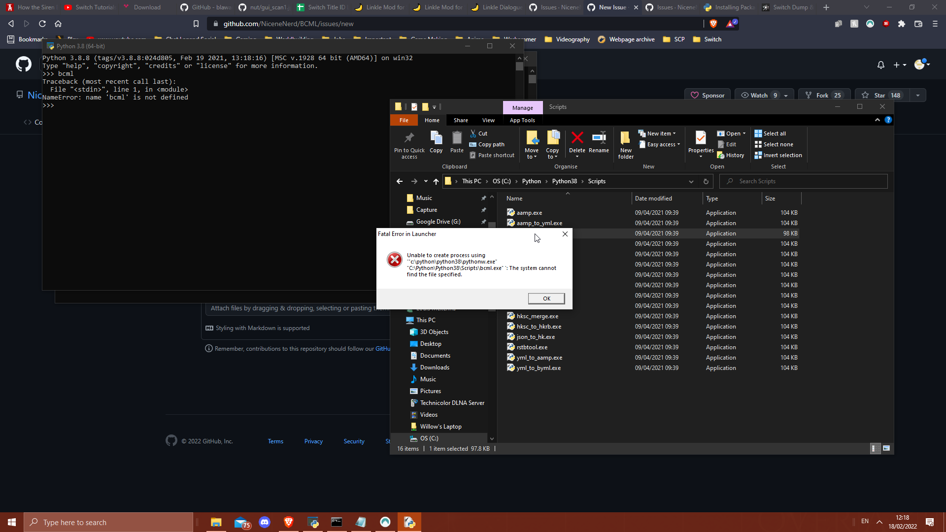 BCML.exe won't run. FATAL ERROR in Launcher · Issue #264 · NiceneNerd/BCML · GitHub