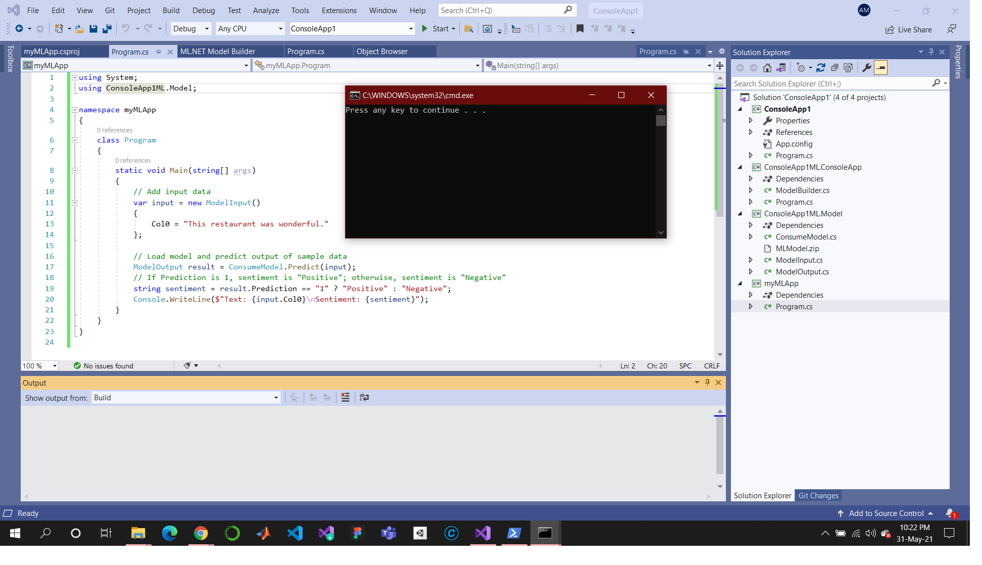 The output did not like expected · Issue #1488 · dotnet/machinelearning-modelbuilder · GitHub
