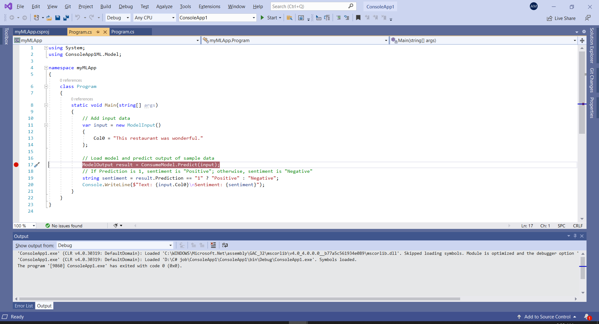 The output did not like expected · Issue #1488 · dotnet/machinelearning ...