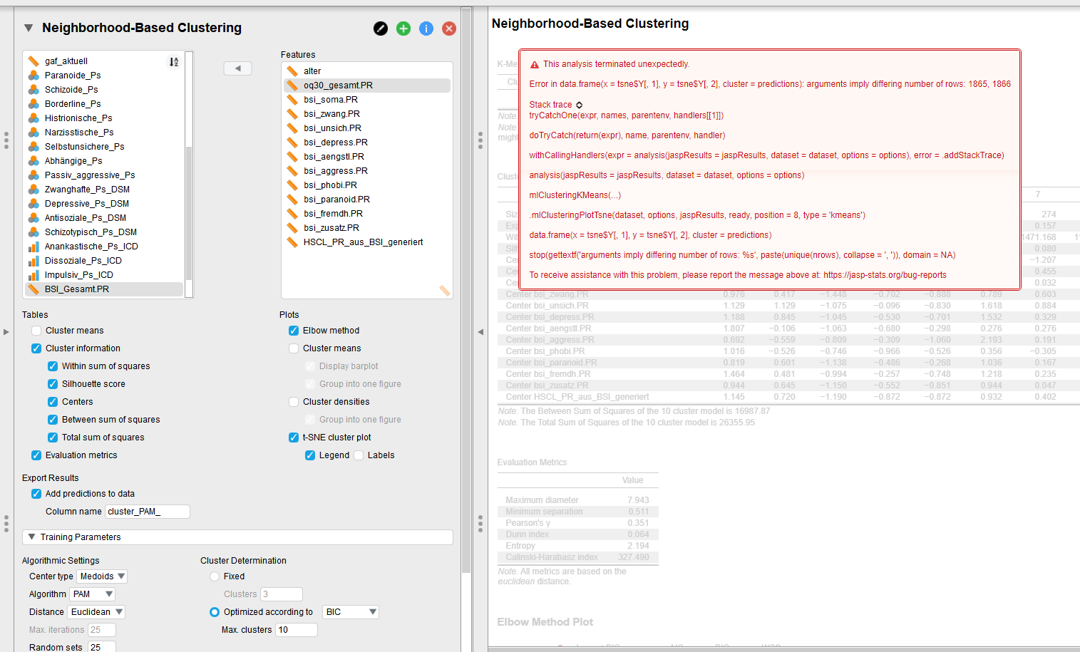 [Bug]: Neighborhood-Based Clustering · Issue #1749 · jasp-stats/jasp-issues · GitHub
