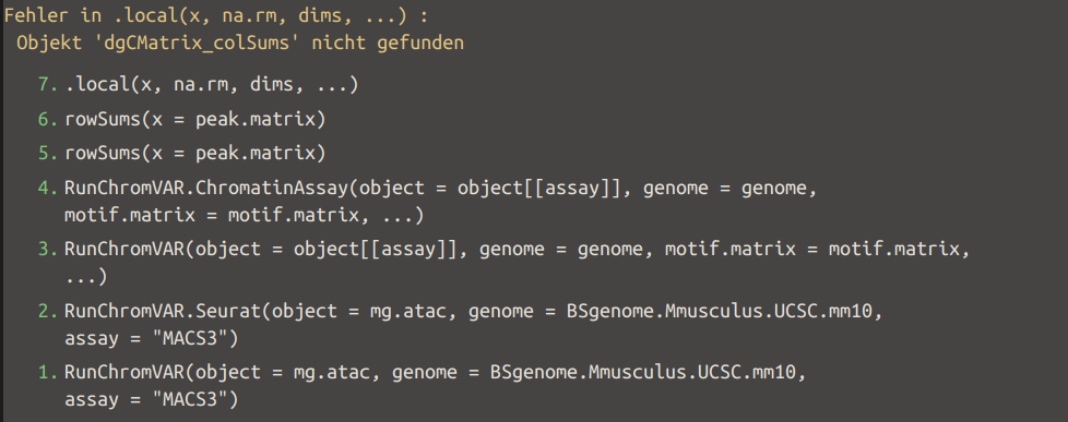 Error with RunChromVAR · Issue #1447 · stuart-lab/signac · GitHub