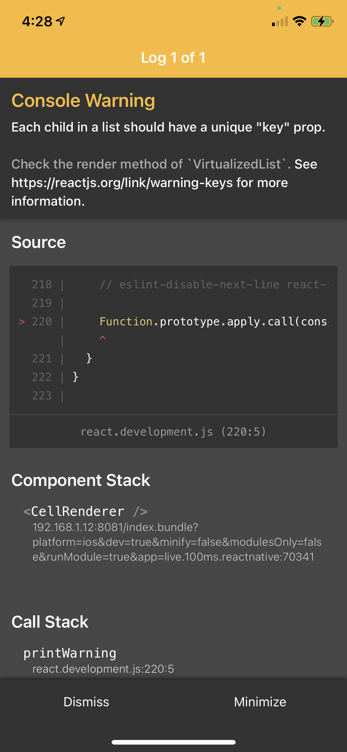 Resolve Child list warning · Issue #229 · 100mslive/100ms-react-native · GitHub