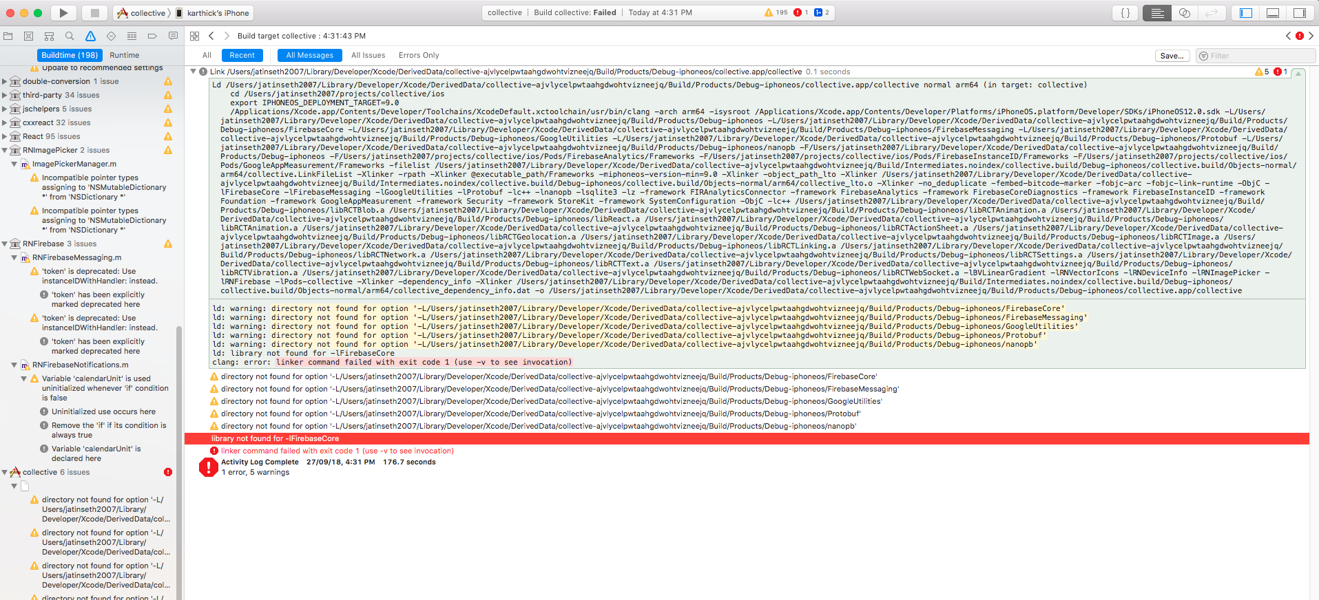 Build is getting failed · Issue #1536 · invertase/react-native-firebase · GitHub