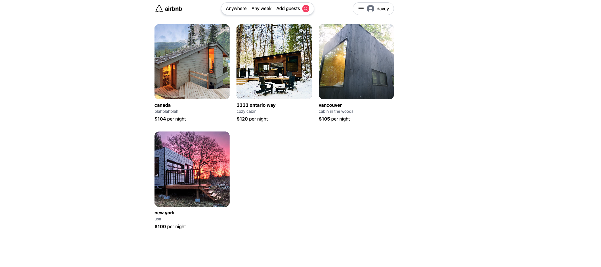 GitHub - davey2000/MERN-airbnb-clone: Mini MERN Stack AirBnB clone GitHub - davey2000/MERN-airbnb-clone: Mini MERN Stack AirBnB clone