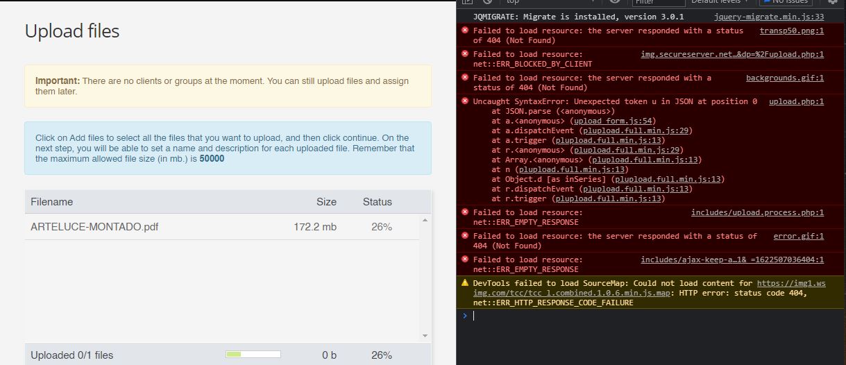 Uploads bigger than 150mb gets stuck at random % · Issue #948 · projectsend/projectsend · GitHub