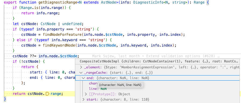 Parsing Errors May Lead To Invalid Cst Range Data · Issue 695 · Eclipse Langium Langium · Github