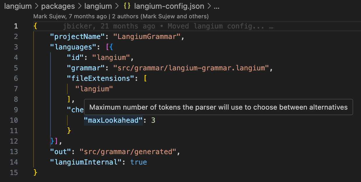 Proposals concerning the chevrotain config in langium-config.json · Issue #1110 · eclipse ...