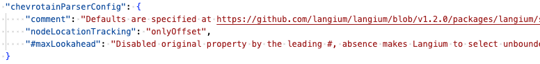 Proposals Concerning The Chevrotain Config In Langium Configjson
