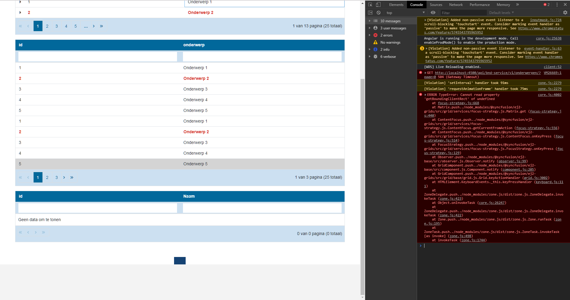 When Having Multiple Grids On The Page And Tabbing Through And Error Occurs When The Focus Goes