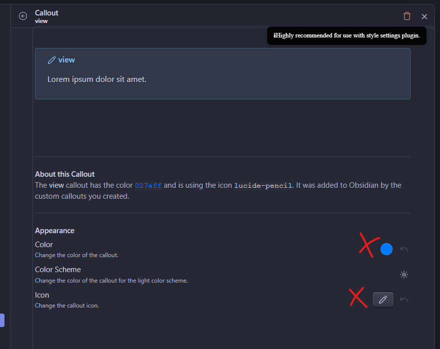 Plugin Callout Manager settings page not working with the Border theme ...