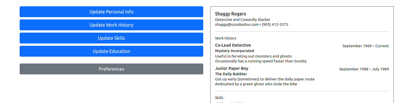 GitHub - michaelbenzinger/resume-studio: A Resume Generator built with ...