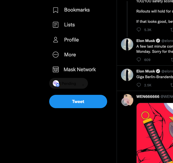 [Bug] Change Dark mode's text colour of pending wallet in Twitter's left menu bar · Issue #4570 ...