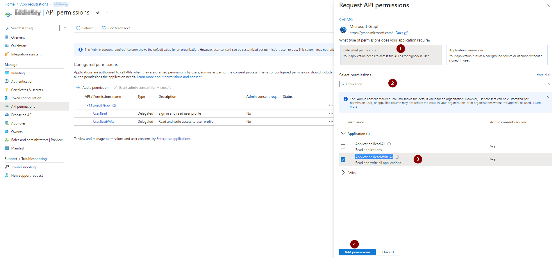 Running az aro create encounters a "Insufficient privileges to complete ...