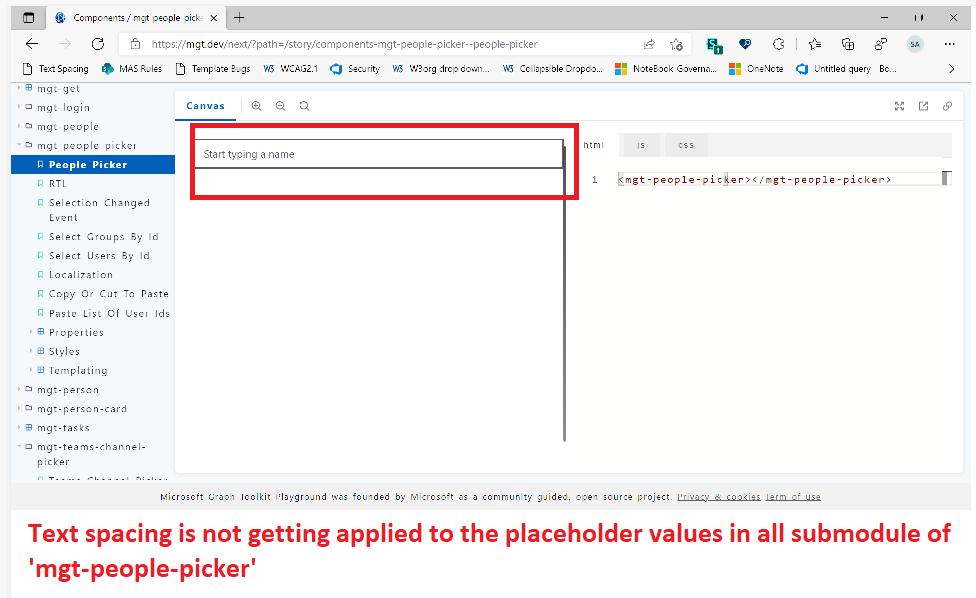 [Accessibility] [Microsoft Graph Toolkit Playground - mgt-people-picker]: Text spacing is not ...